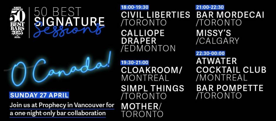 O Canada! Nine Canadian bars join forces for a one-time-only ...